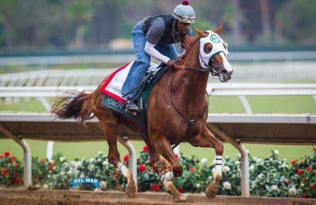 California Chrome had his "Game Face On" in Del Mar Breeze